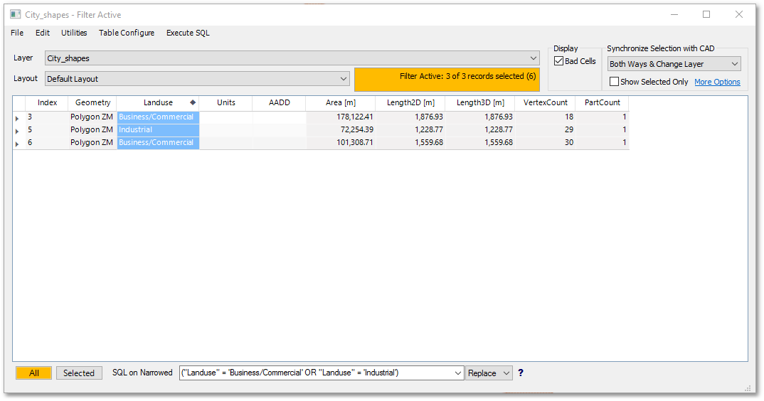 Albion 6 Gis User Guide User Interface Elements Right Click Menus Database Table Columns
